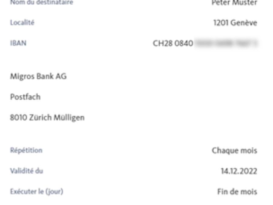 Comment saisir un ordre permanent? - Banque Migros