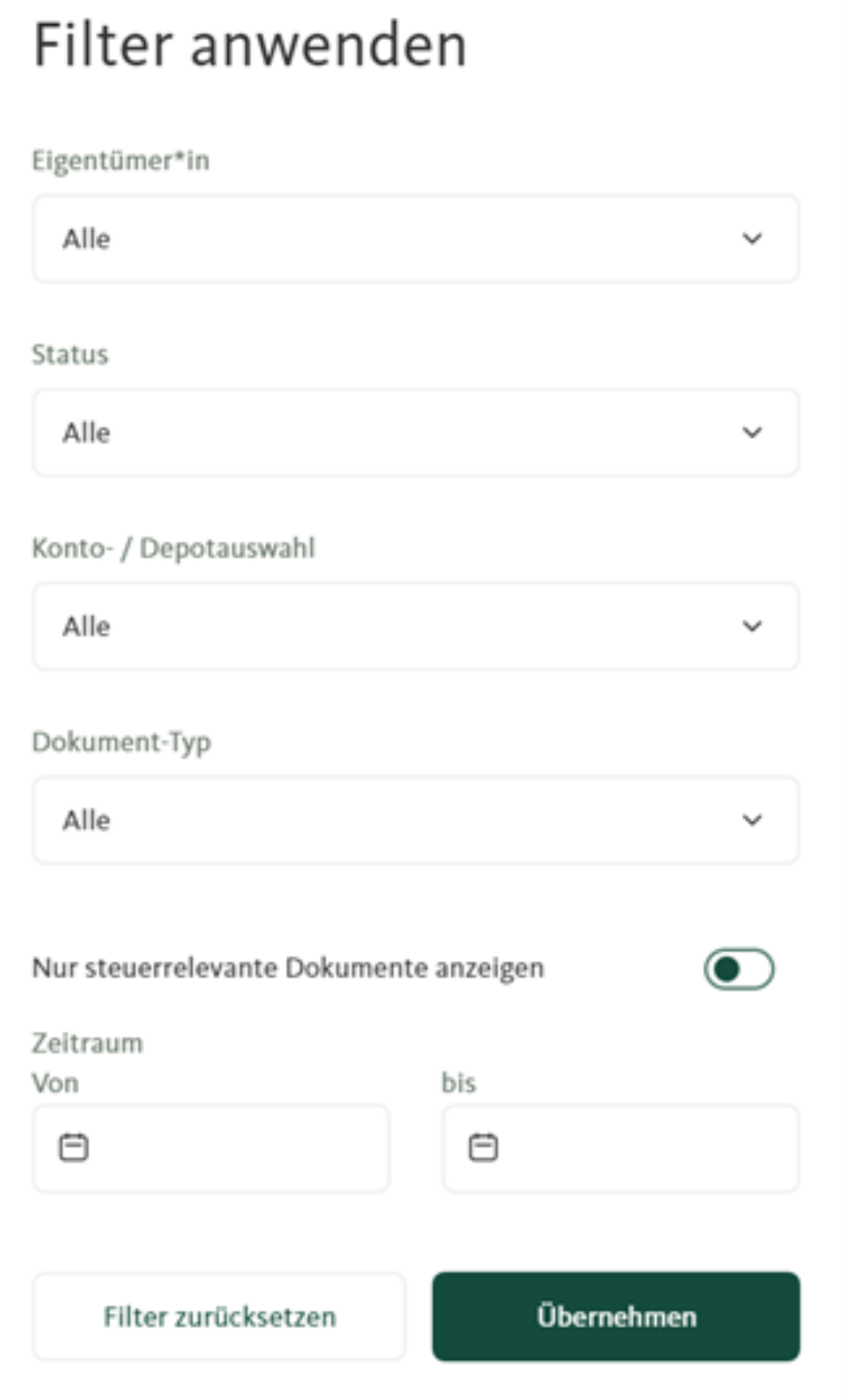 Wie suche oder filtere ich meine Bankdokumente? - Migros Bank