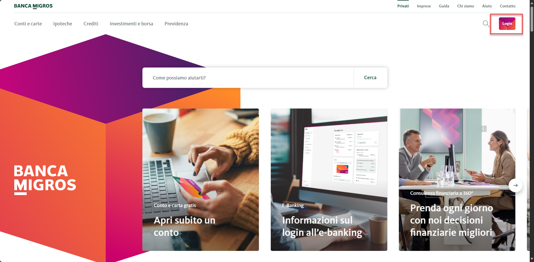 Come posso cambiare la lingua del mio e-banking? - Banca Migros