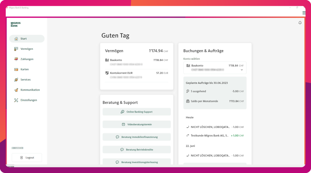 Wie kontaktiere ich die Migros Bank im E-Banking? - Migros Bank